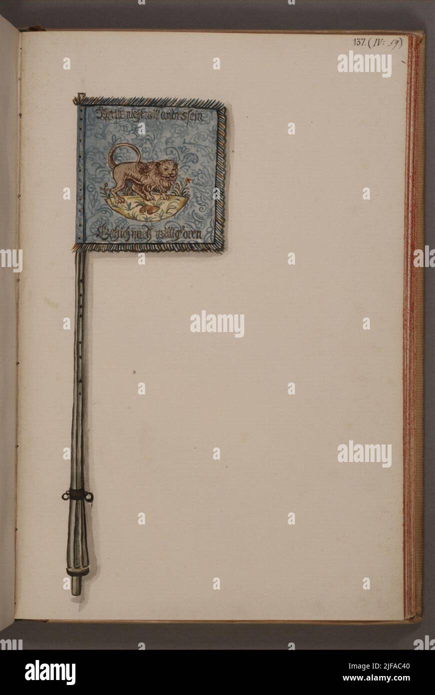 Department in gouache depicting field signs taken as a trophy of the ...