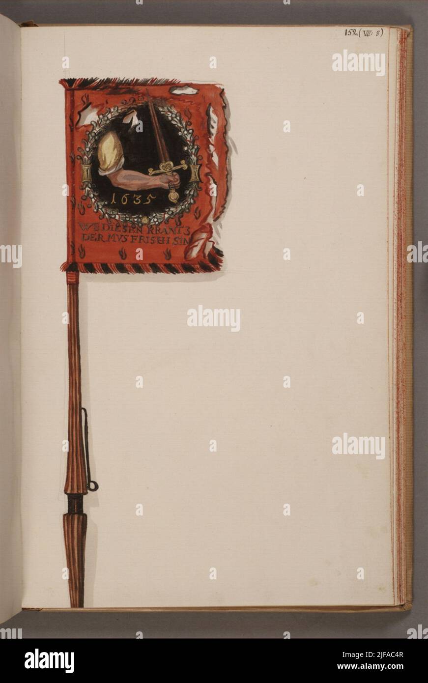 Department in gouache depicting field signs taken as a trophy of the ...