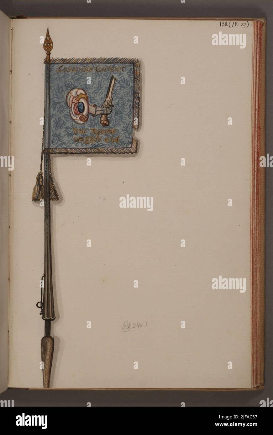 Department in gouache depicting field signs taken as a trophy of the ...