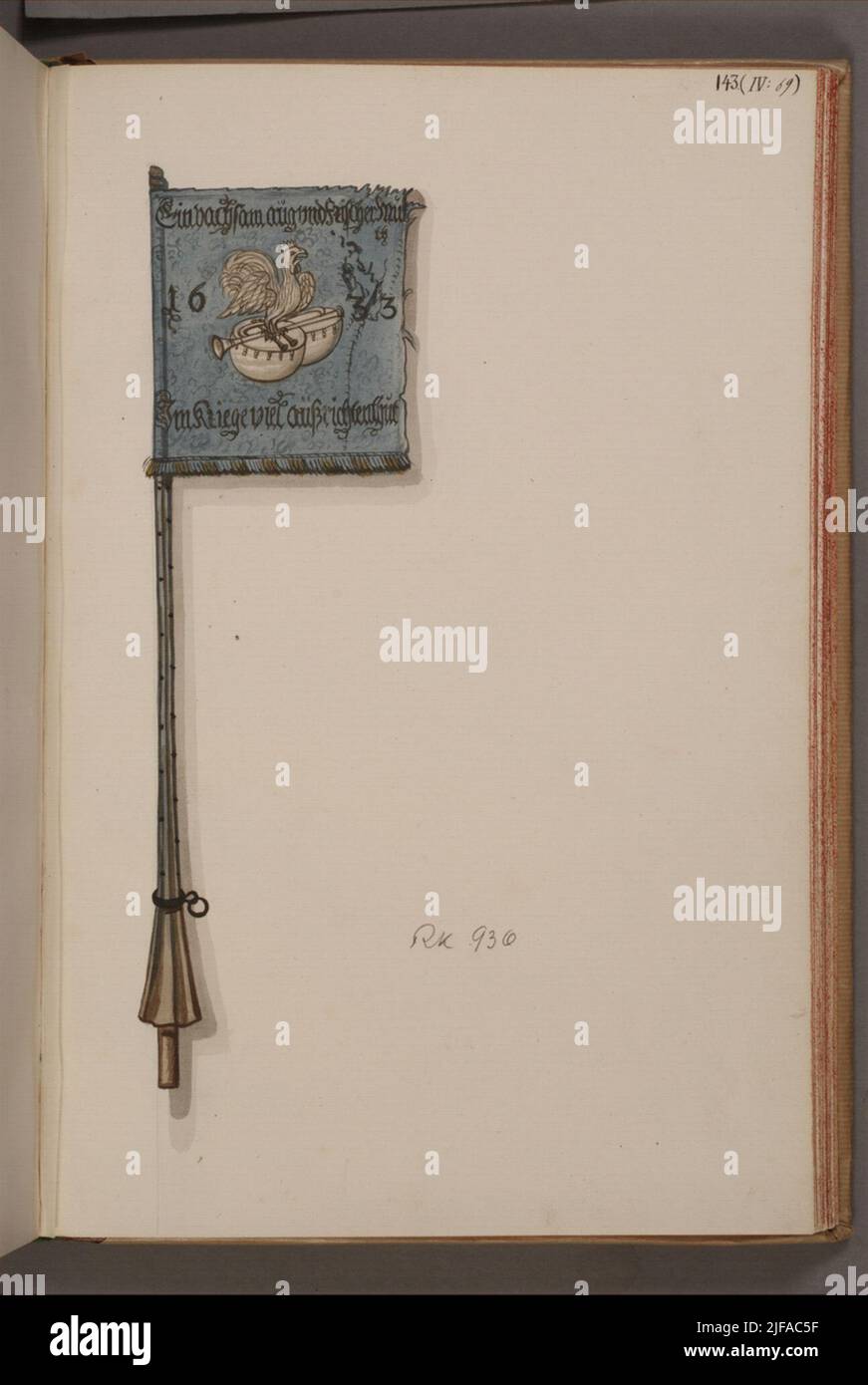 Department in gouache depicting field signs taken as a trophy of the ...