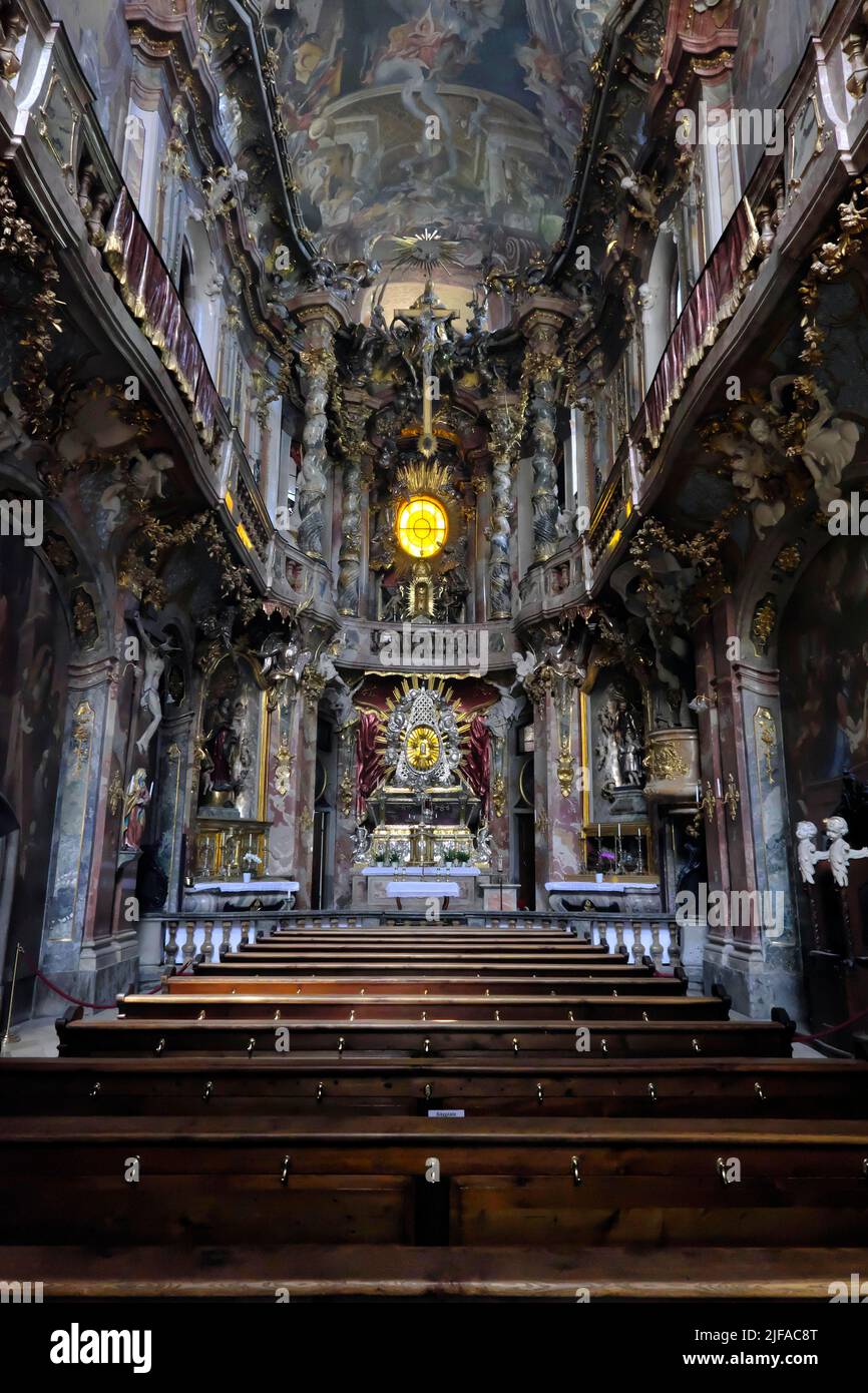 Interior view of the Asam Church Church, St. Johann Nepomuk, Sendlinger ...