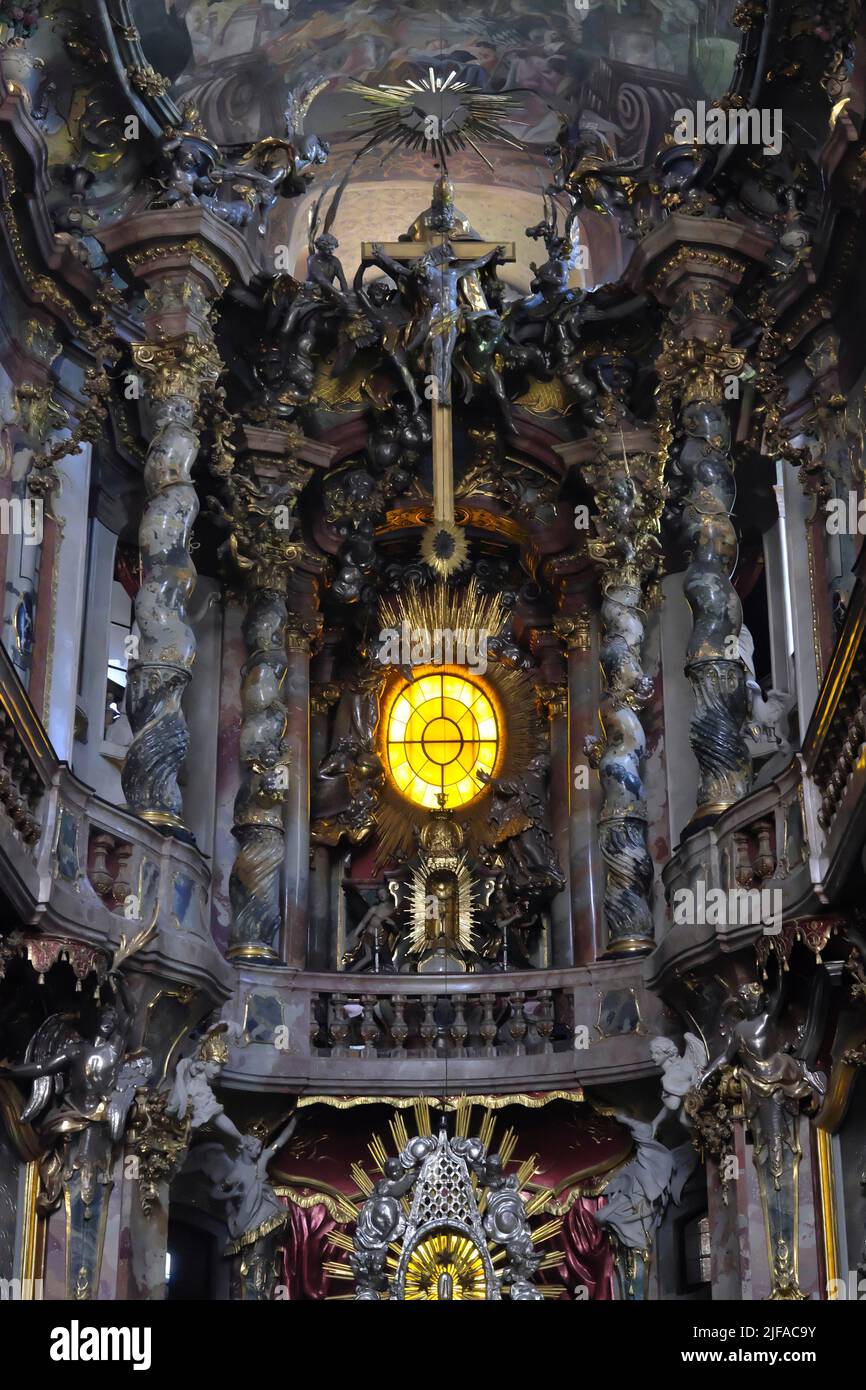 Interior view of the Asam Church Church, St. Johann Nepomuk, Sendlinger ...