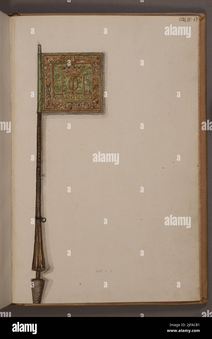 Department in gouache depicting field signs taken as a trophy of the ...