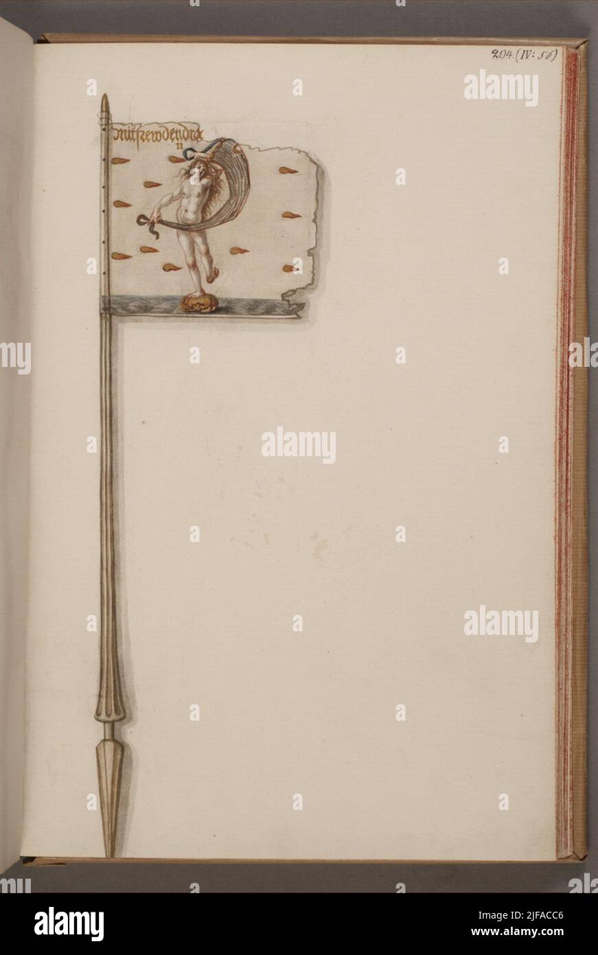 Department in gouache depicting field signs taken as a trophy of the ...