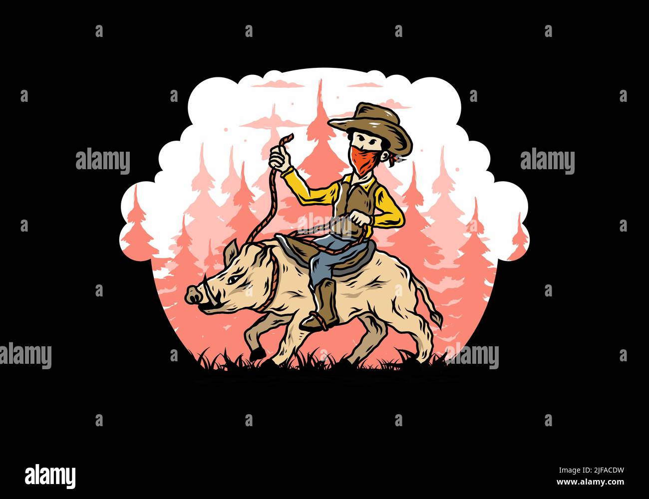 Man riding pig hi-res stock photography and images - Alamy
