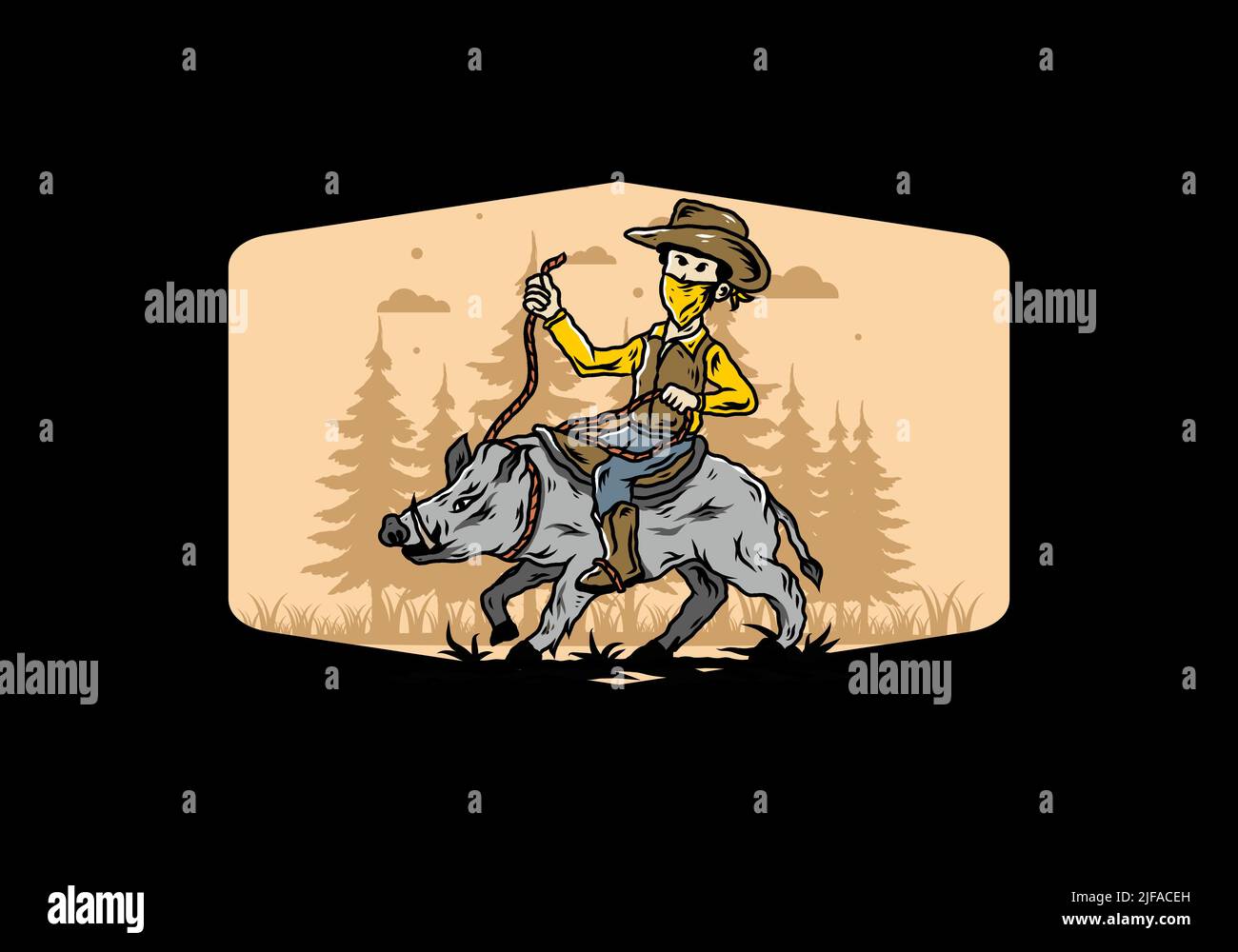 Man riding pig hi-res stock photography and images - Alamy