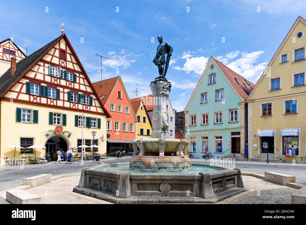 Emperor Ludwig Fountain with statue of Ludwig the Bavarian, built in ...