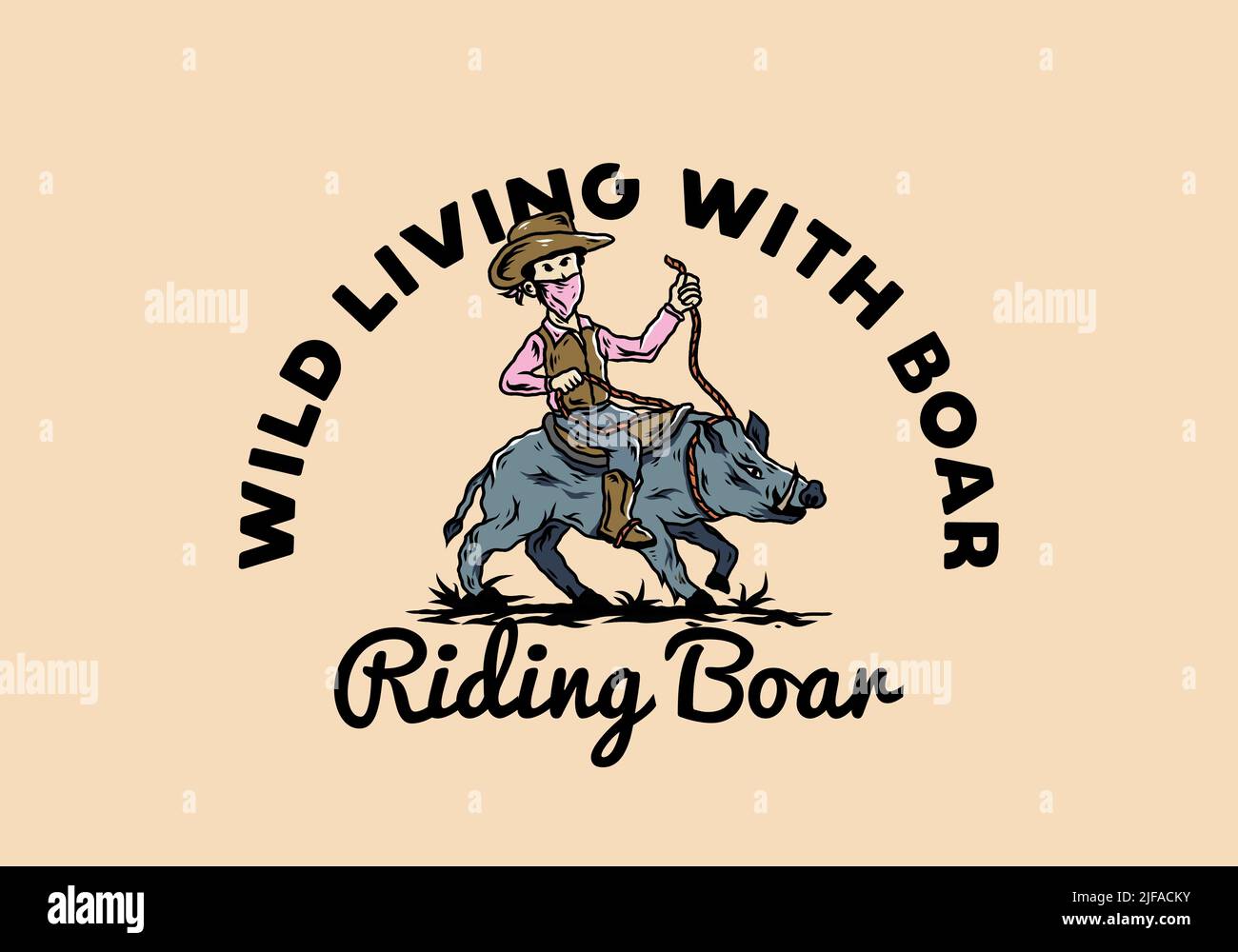 Man riding a wild boar illustration Stock Vector Image & Art - Alamy