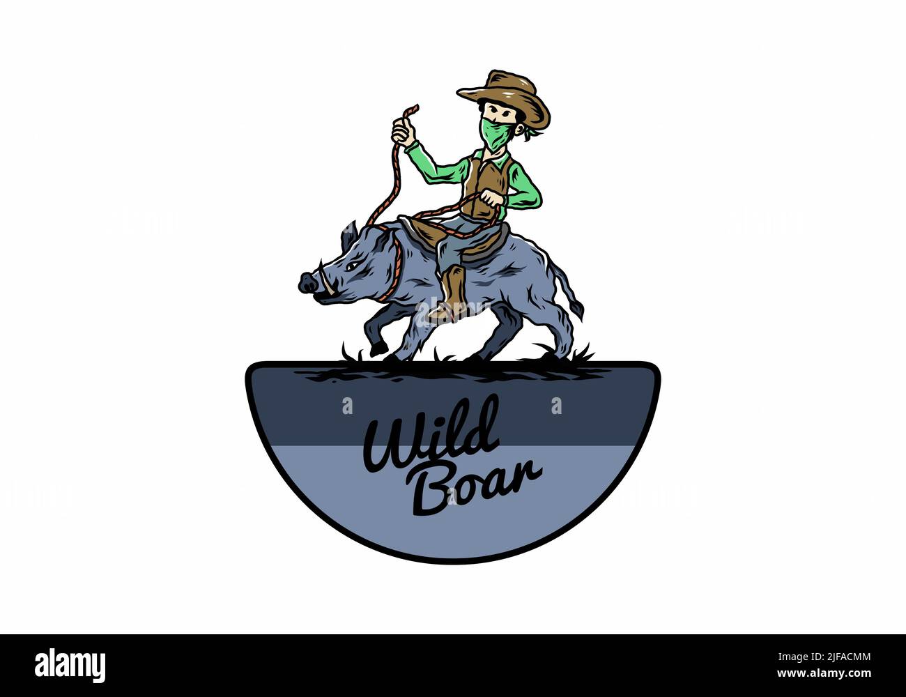 Man riding a wild boar illustration Stock Vector Image & Art - Alamy