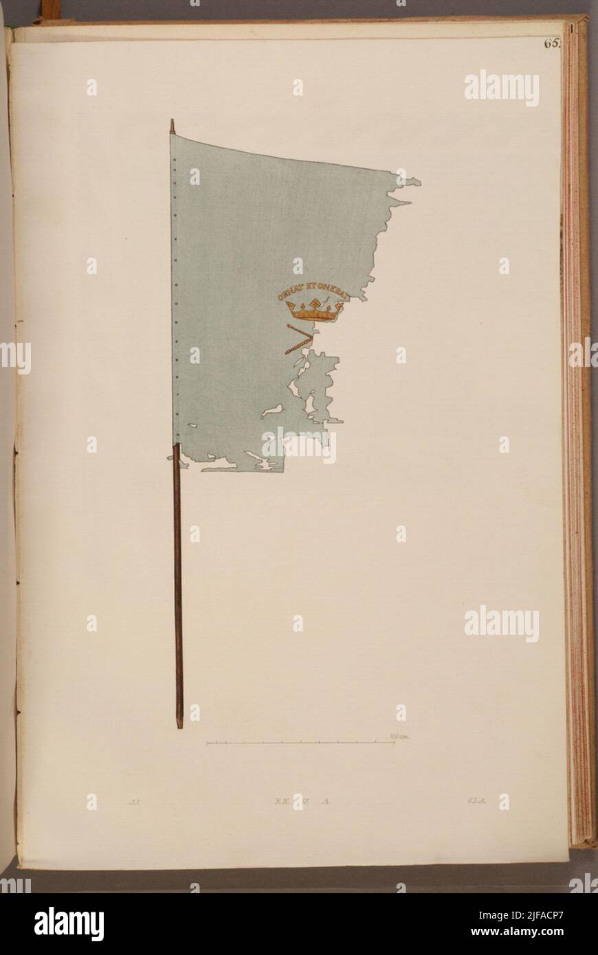 Department in gouache depicting field signs taken as a trophy of the ...