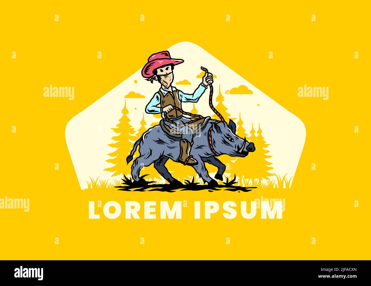 Man riding a wild boar illustration Stock Vector Image & Art - Alamy