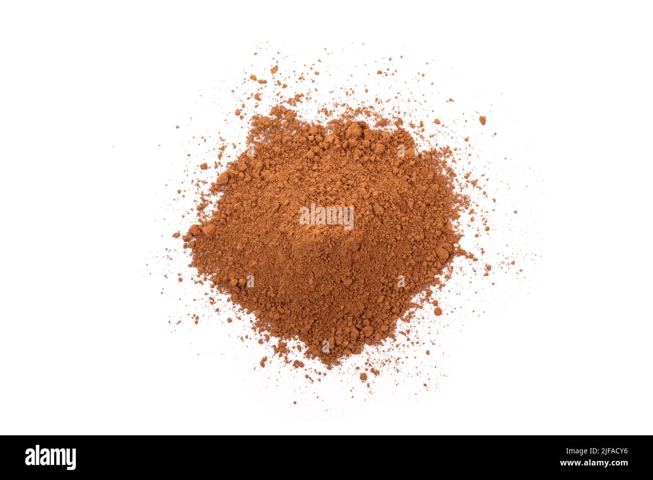 Pile of Cocoa powder or chocolate powder isolated on white background ...