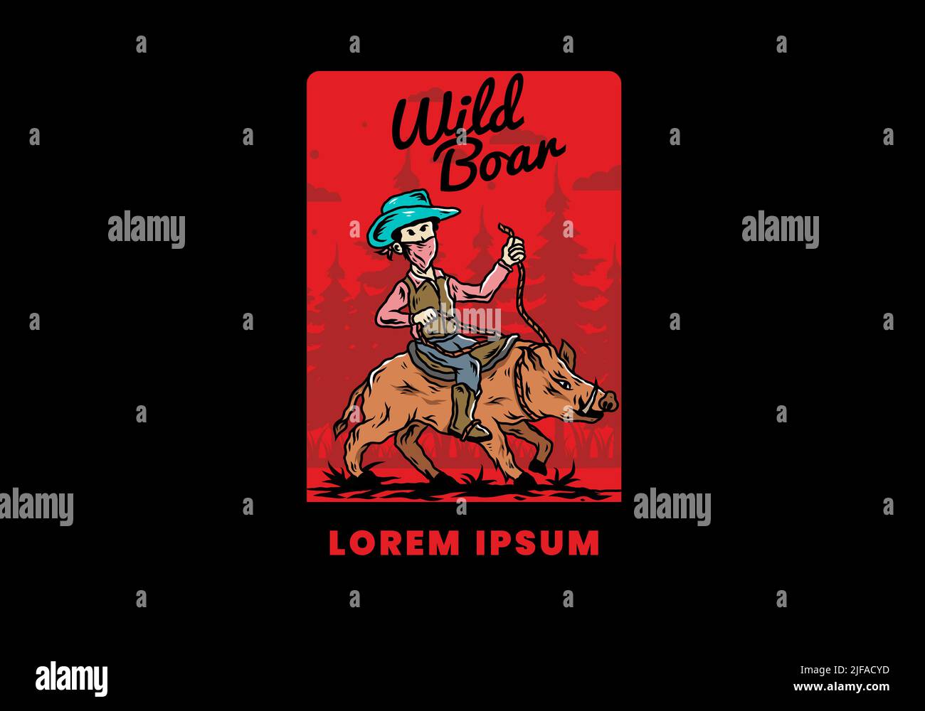 Man riding a wild boar illustration Stock Vector Image & Art - Alamy