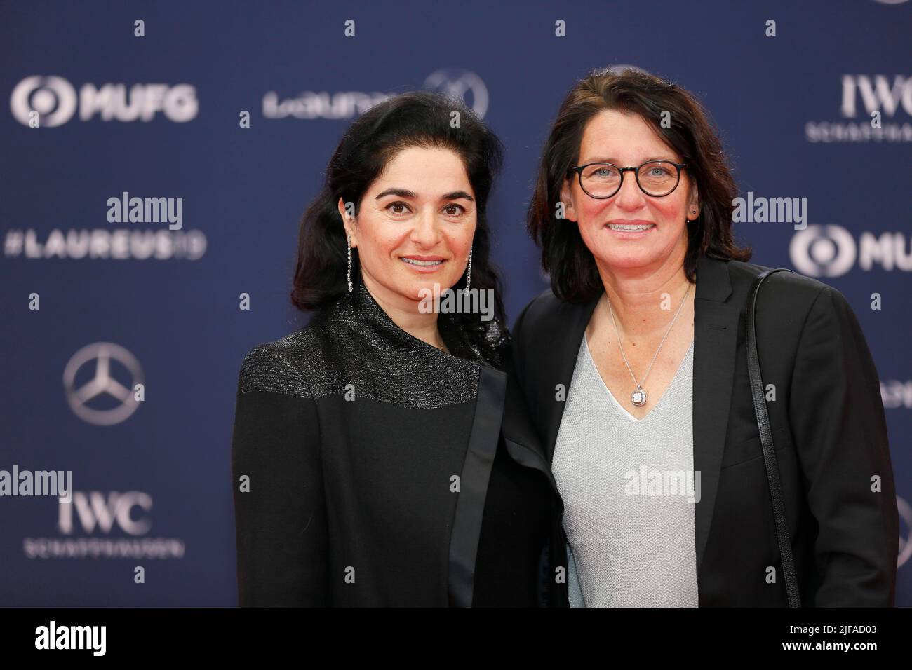 Racing and rally driver Ellen Lohr with escort, red carpet, Laureus ...