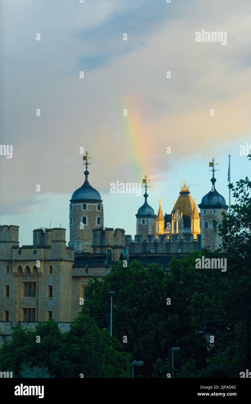 Rainbow over Tower of London - Centuries of bloody history around a ...
