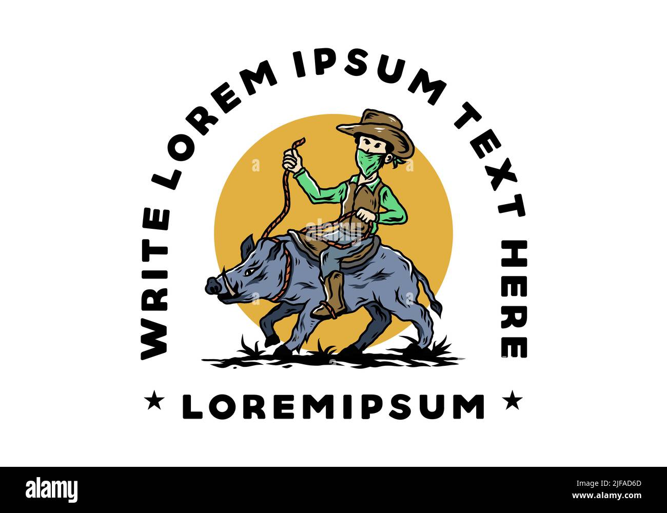 Man riding a wild boar illustration Stock Vector Image & Art - Alamy