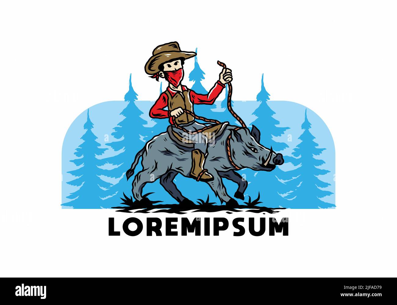 Man riding a wild boar illustration Stock Vector Image & Art - Alamy