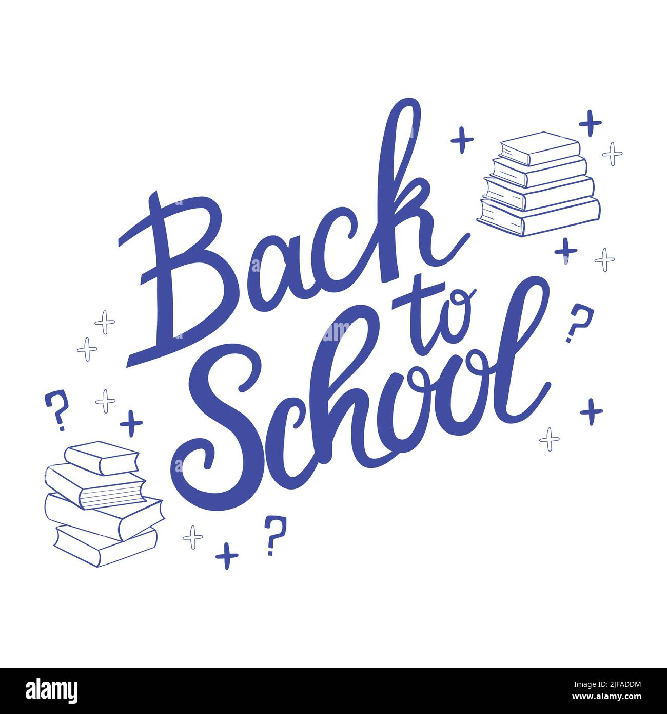 Set of school supplies composition. Back to school lettering. Children ...
