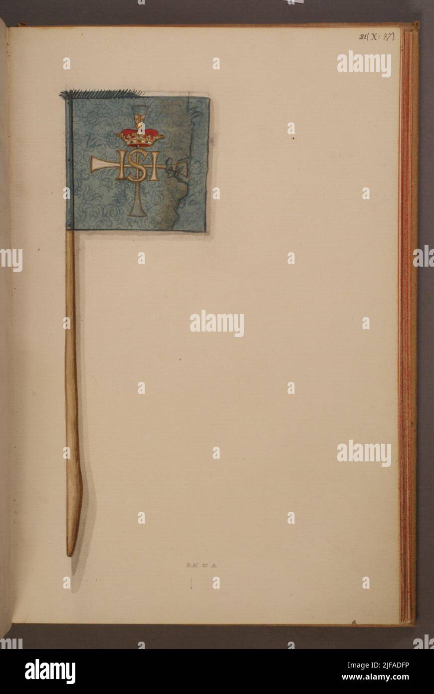 Department in gouache depicting field signs taken as a trophy of the ...