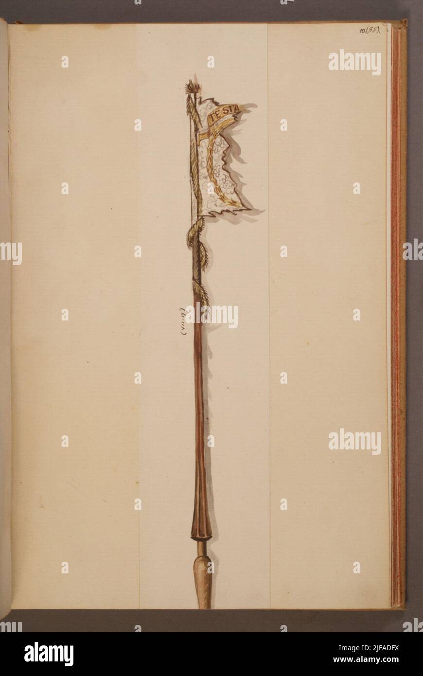 Department in gouache depicting field signs taken as a trophy of the ...