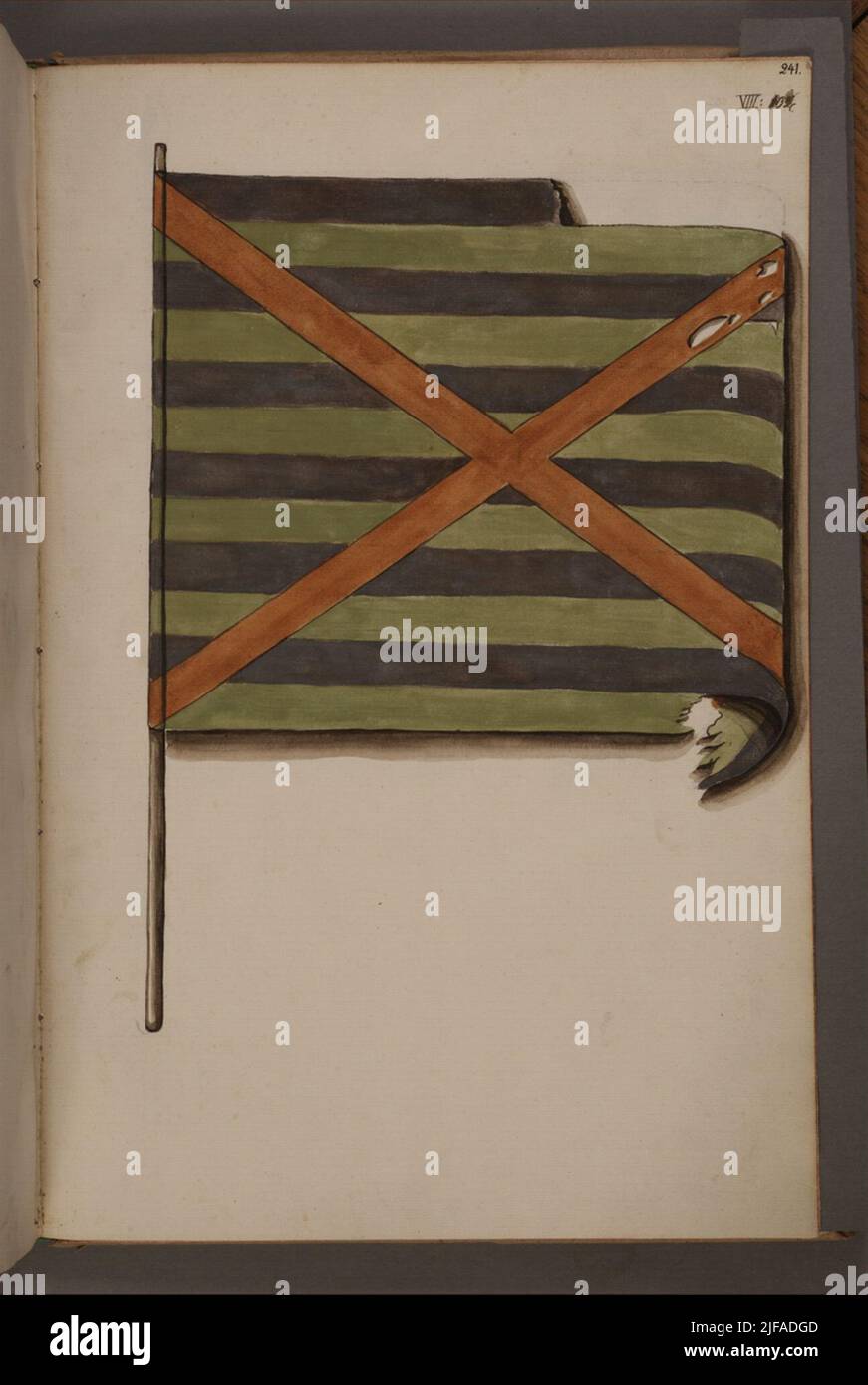 Department in gouache depicting field signs taken as a trophy of the ...