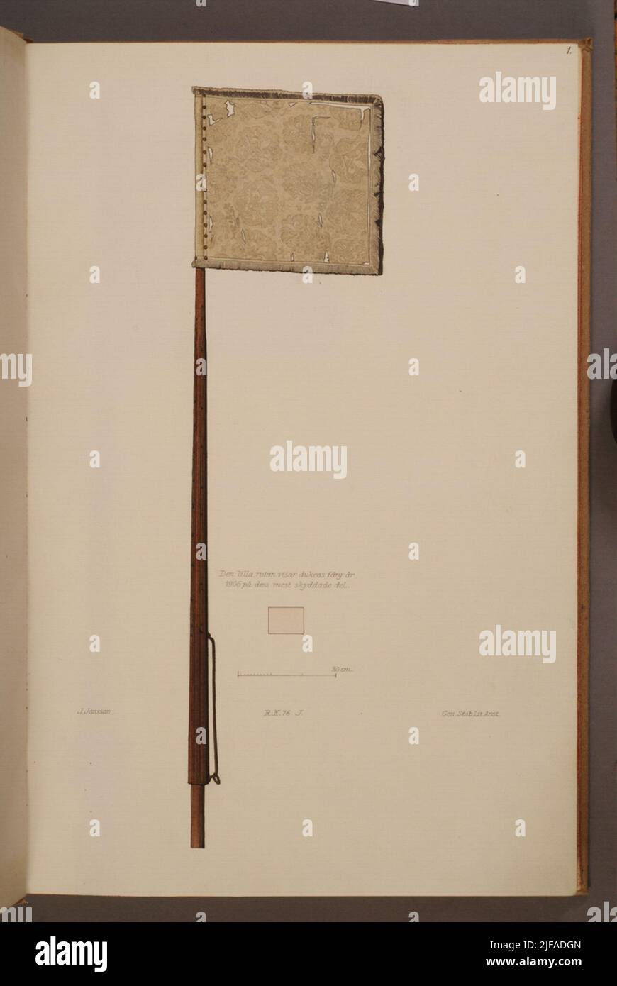 Department in gouache depicting field signs taken as a trophy of the ...