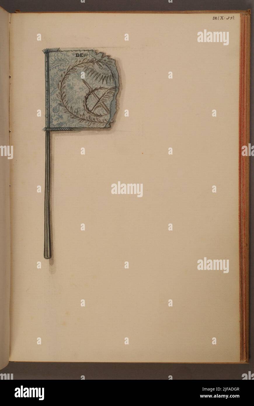 Department in gouache depicting field signs taken as a trophy of the ...