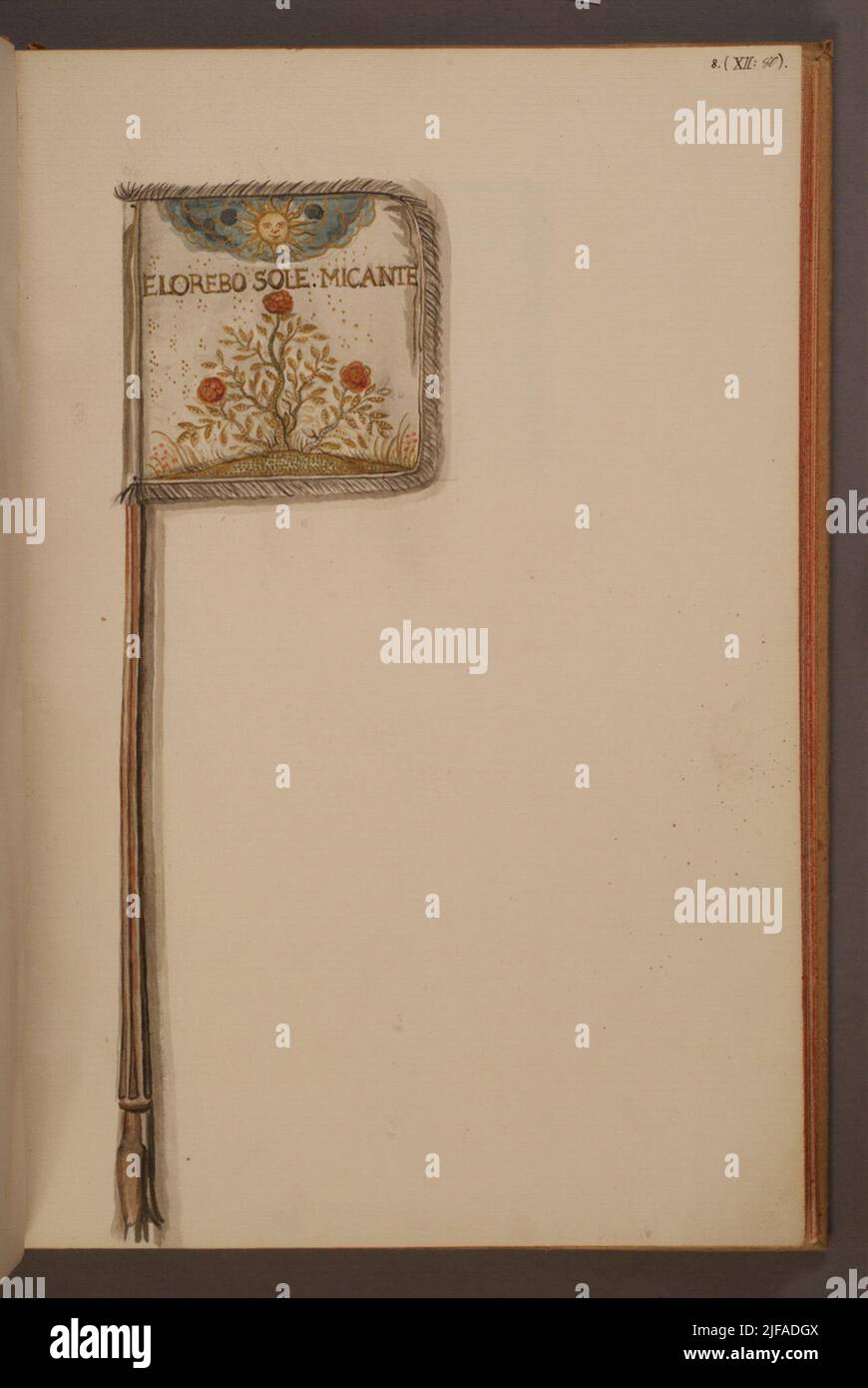 Department in gouache depicting field signs taken as a trophy of the ...