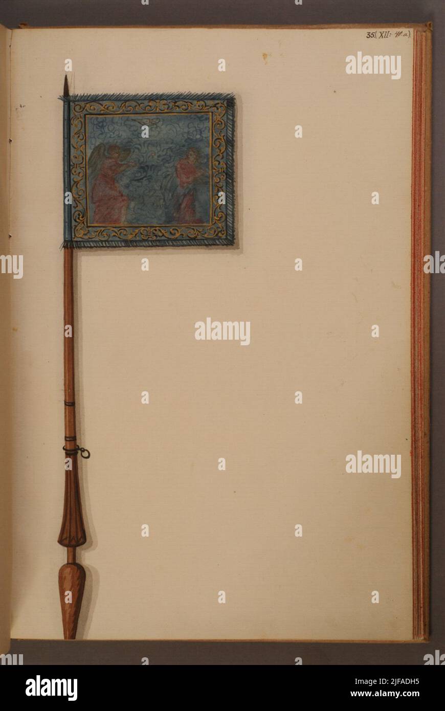 Department in gouache depicting field signs taken as a trophy of the ...