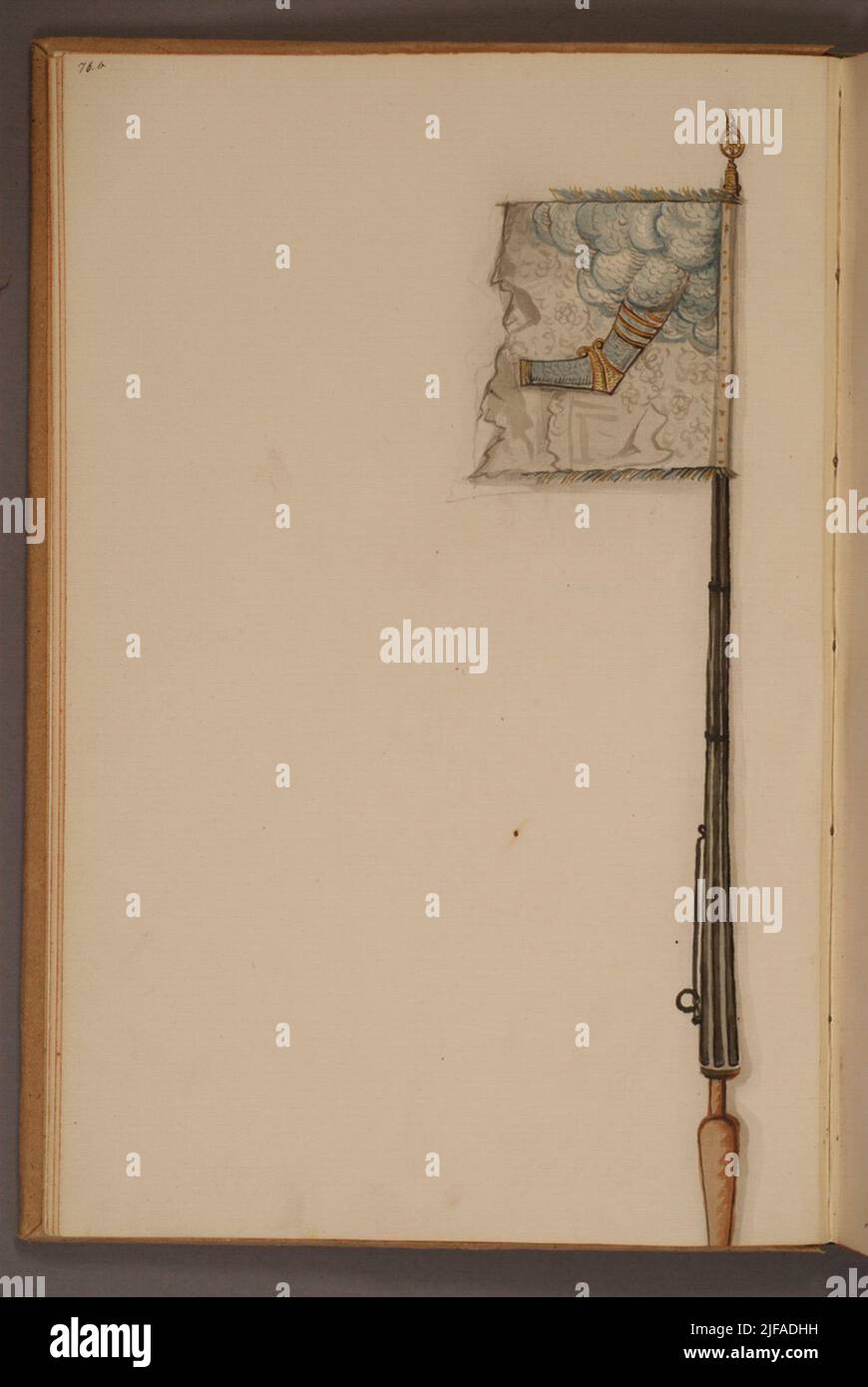 Department in gouache depicting field signs taken as a trophy of the ...