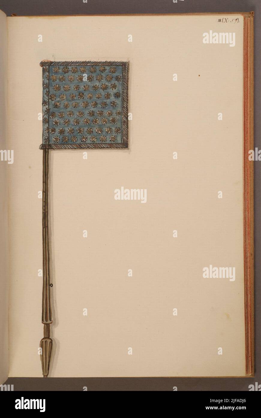 Department in gouache depicting field signs taken as a trophy of the ...