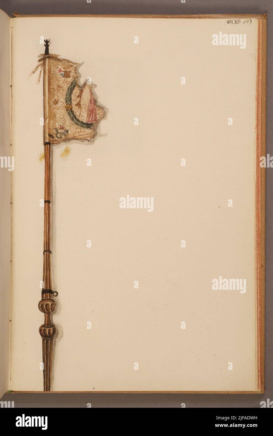 Department in gouache depicting field signs taken as a trophy of the ...