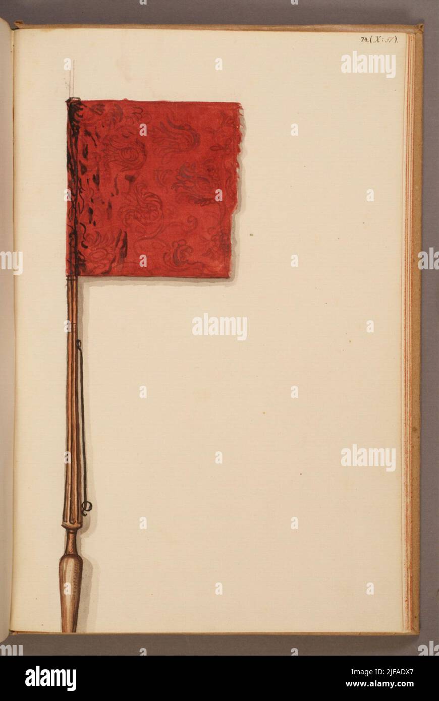 Department in gouache depicting field signs taken as a trophy of the ...