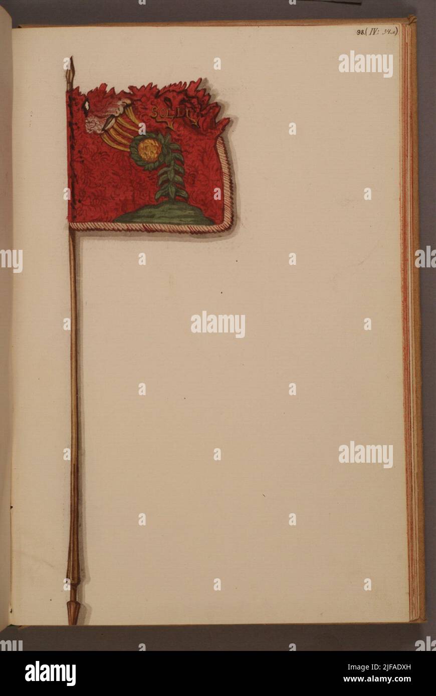 Department in gouache depicting field signs taken as a trophy of the ...