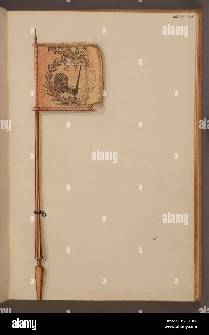 Department in gouache depicting field signs taken as a trophy of the ...