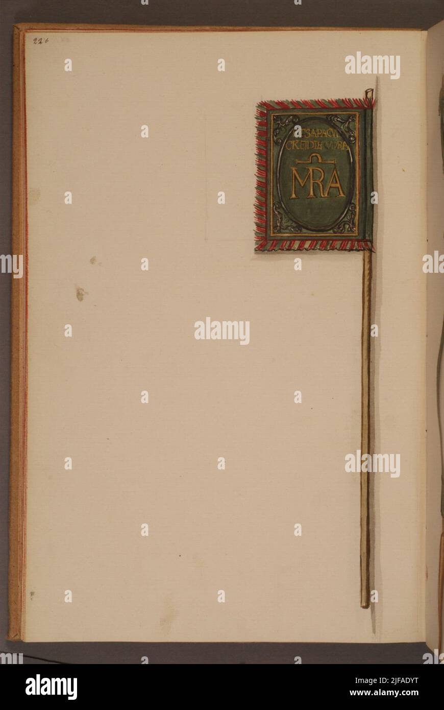 Department in gouache depicting field signs taken as a trophy of the ...