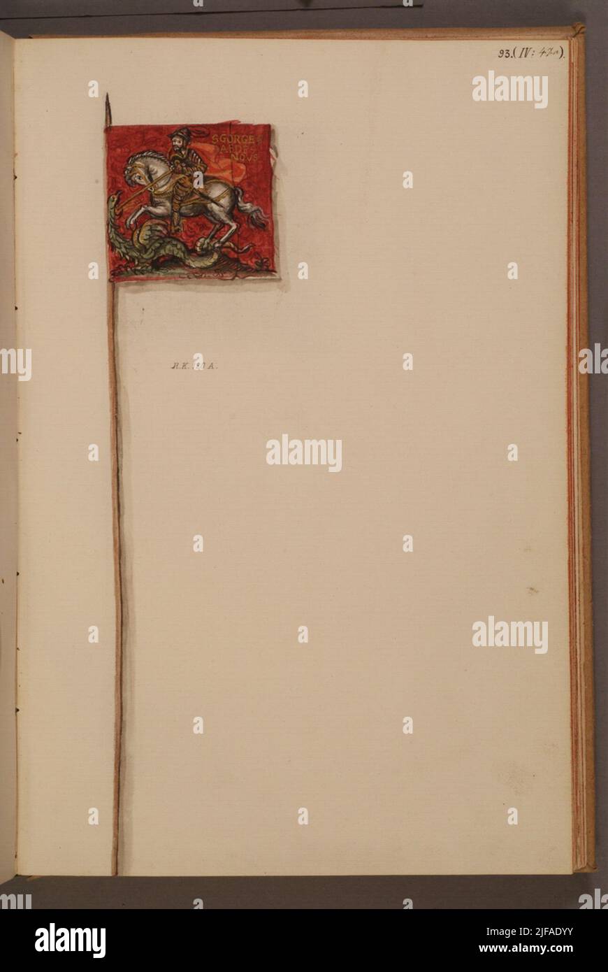 Department in gouache depicting field signs taken as a trophy of the ...