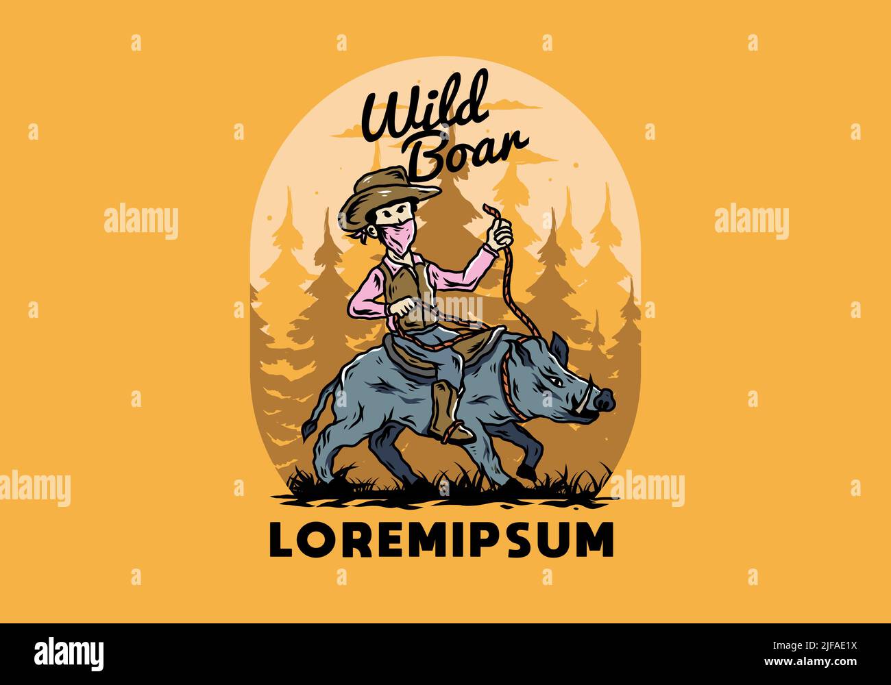 Man riding a wild boar illustration Stock Vector Image & Art - Alamy