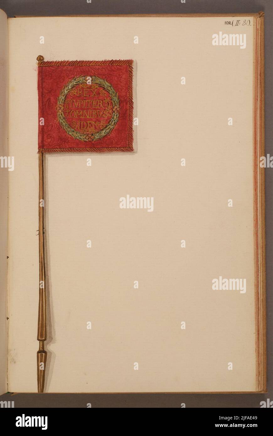 Department in gouache depicting field signs taken as a trophy of the ...