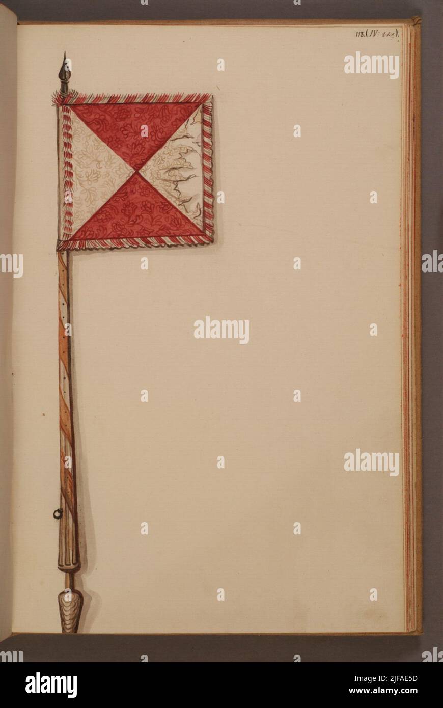 Department in gouache depicting field signs taken as a trophy of the ...