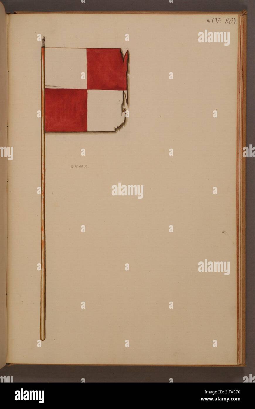 Department in gouache depicting field signs taken as a trophy of the ...