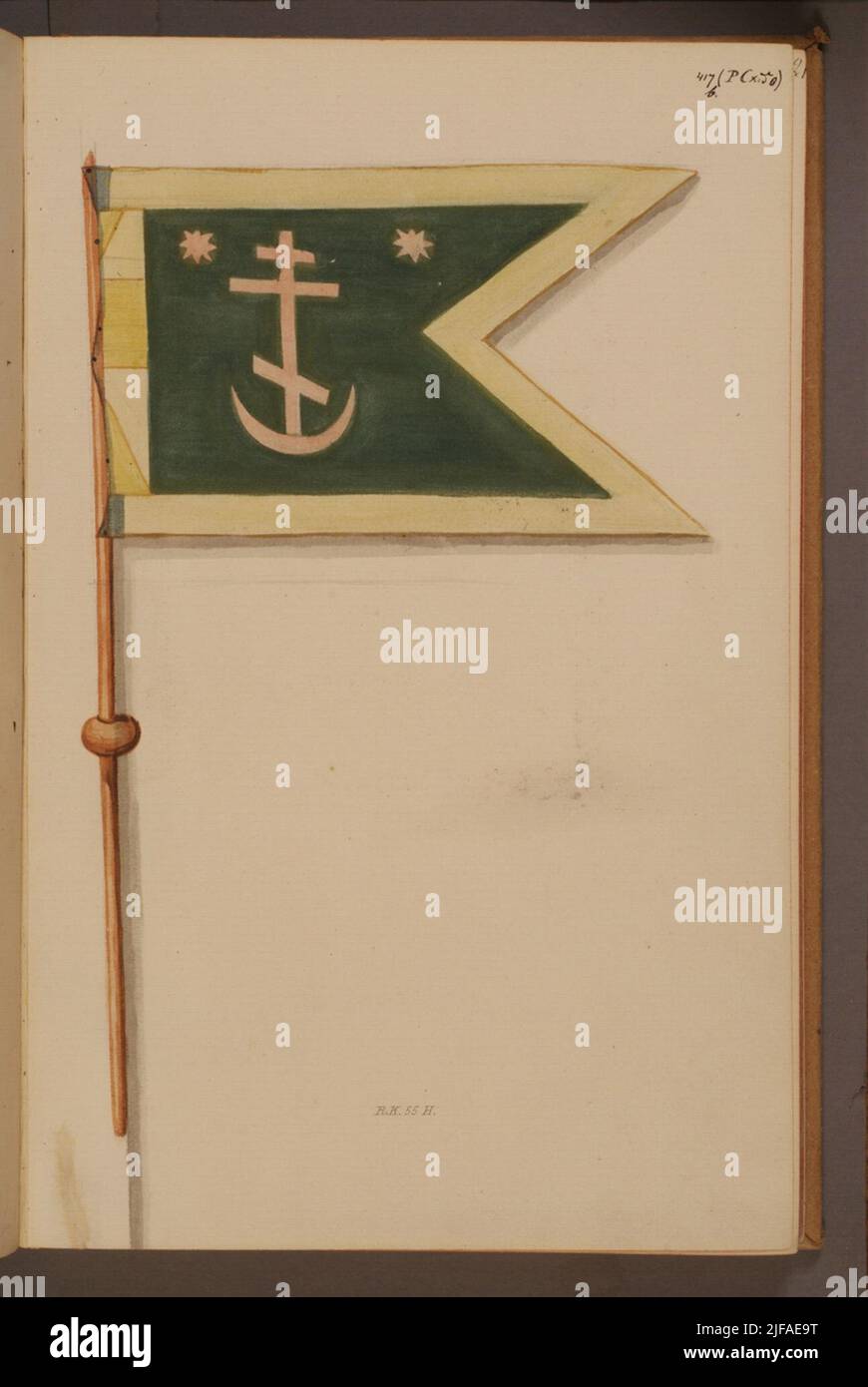 Department in gouache depicting field signs taken as a trophy of the ...