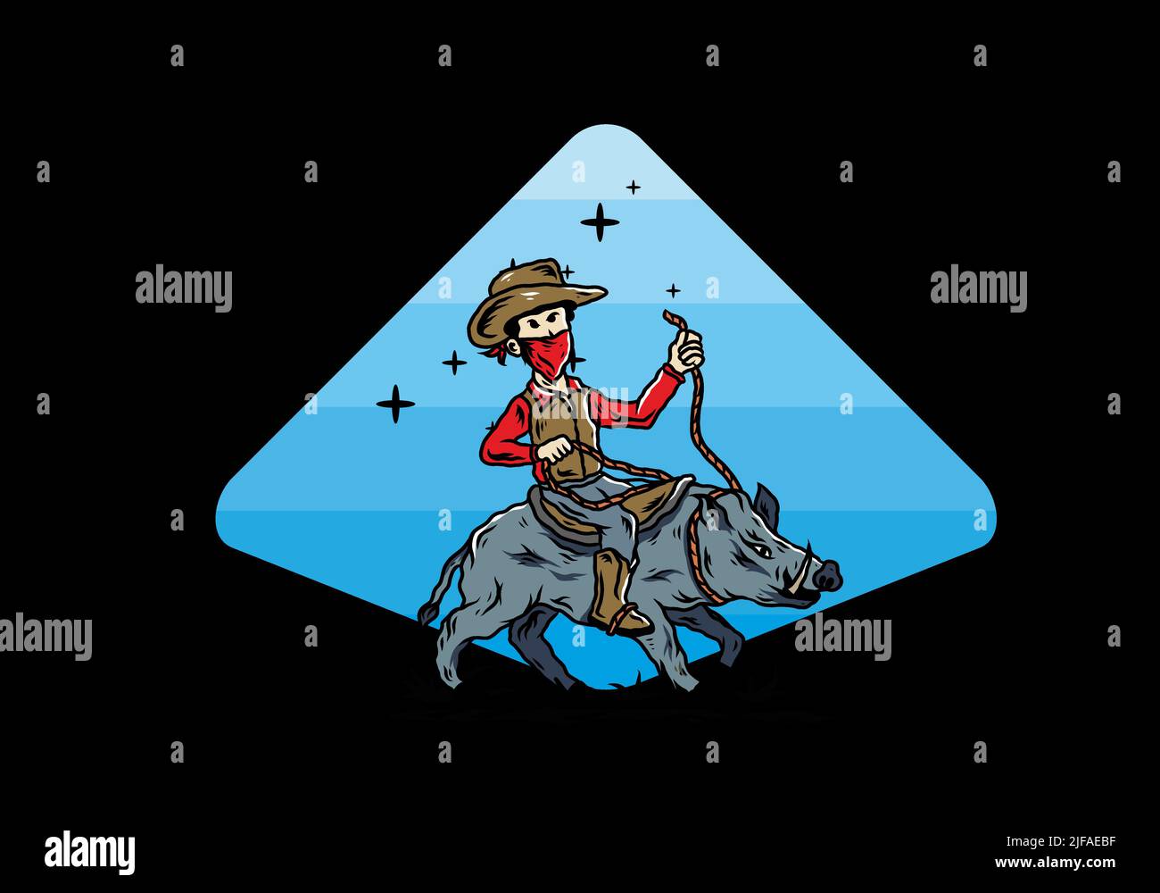 Man riding a wild boar illustration Stock Vector Image & Art - Alamy