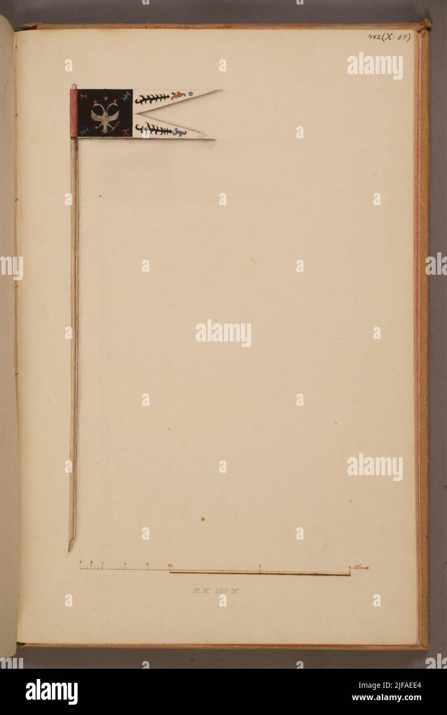 Department in gouache depicting field signs taken as a trophy of the ...