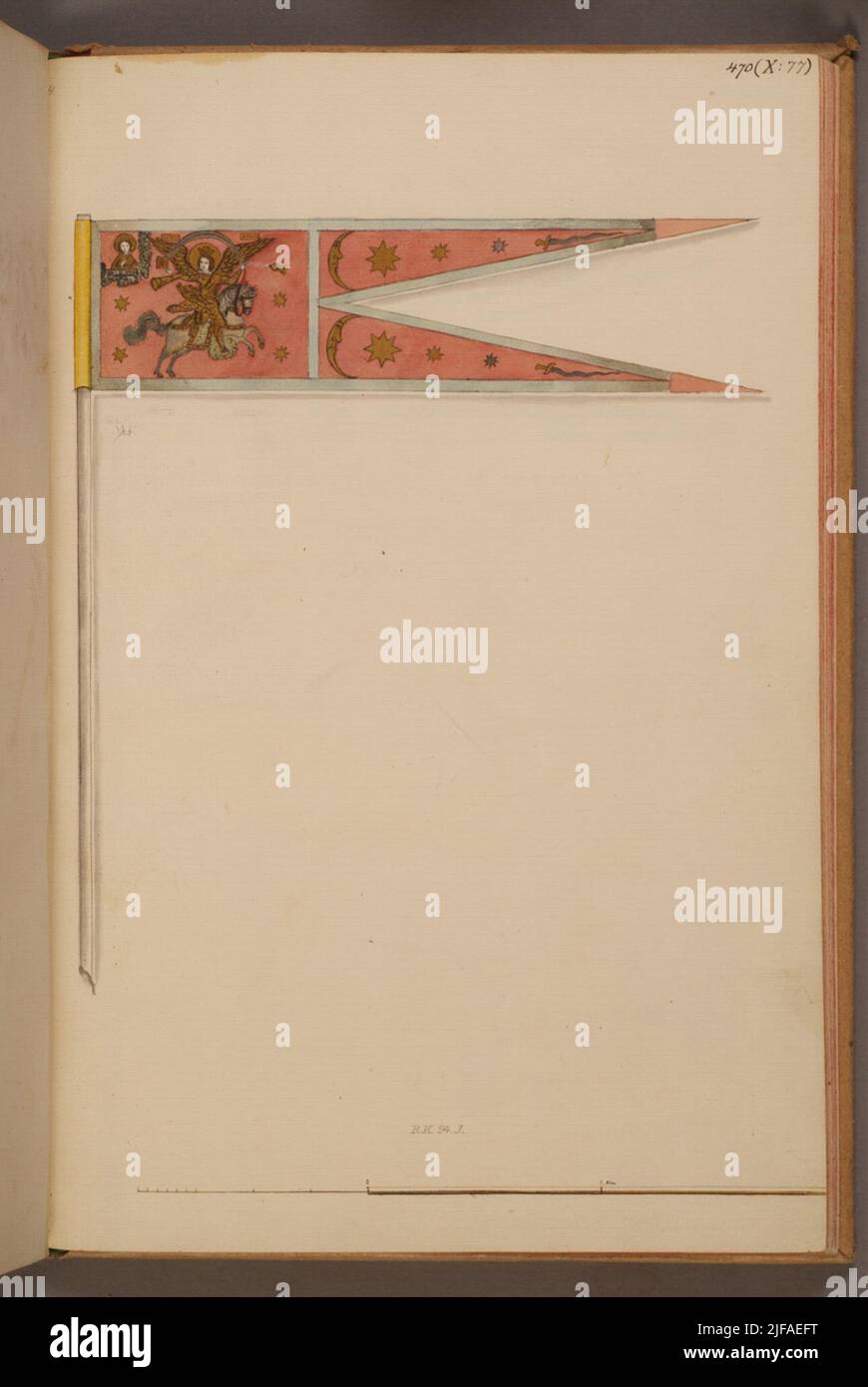 Department in gouache depicting field signs taken as a trophy of the ...