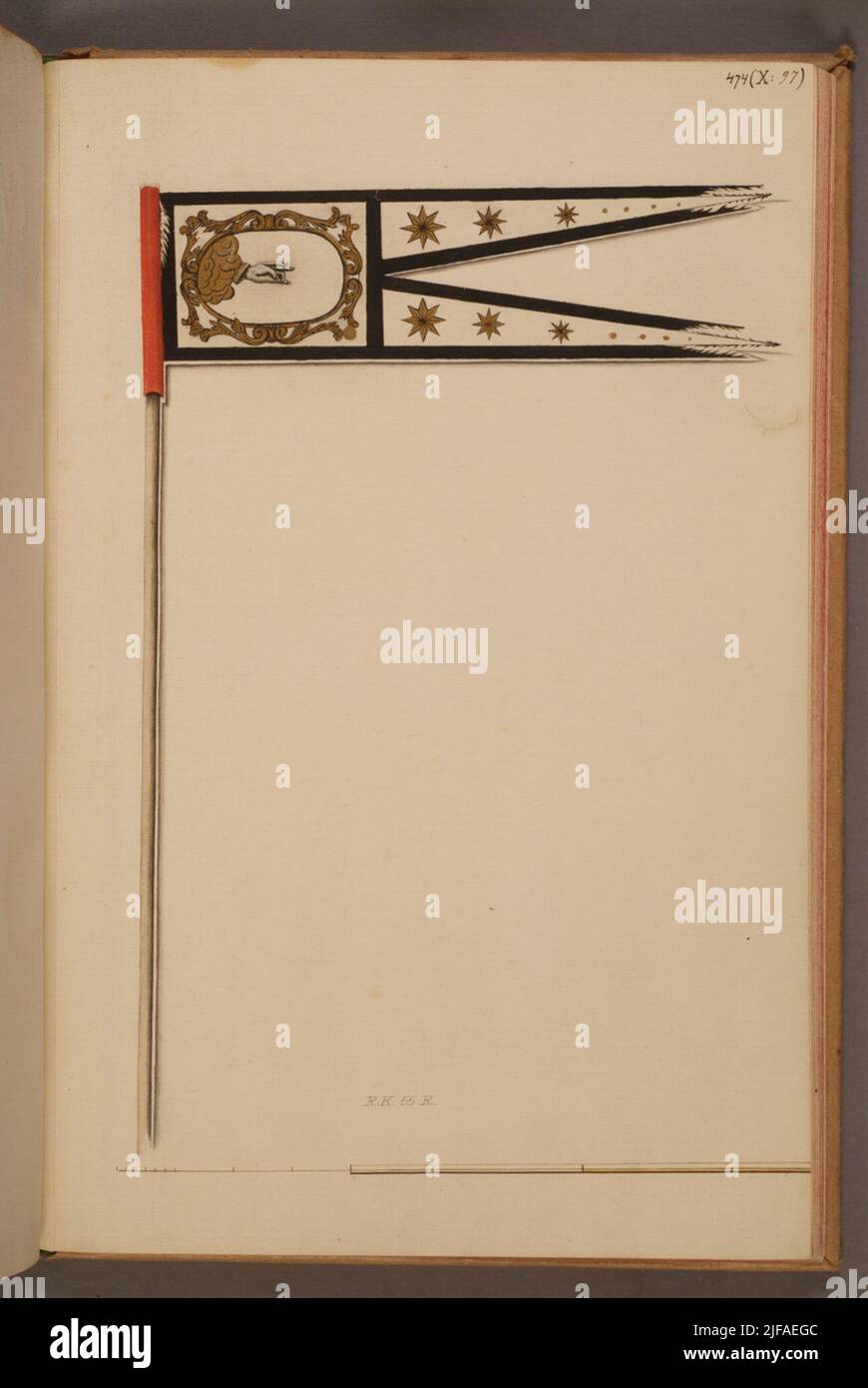 Department in gouache depicting field signs taken as a trophy of the ...