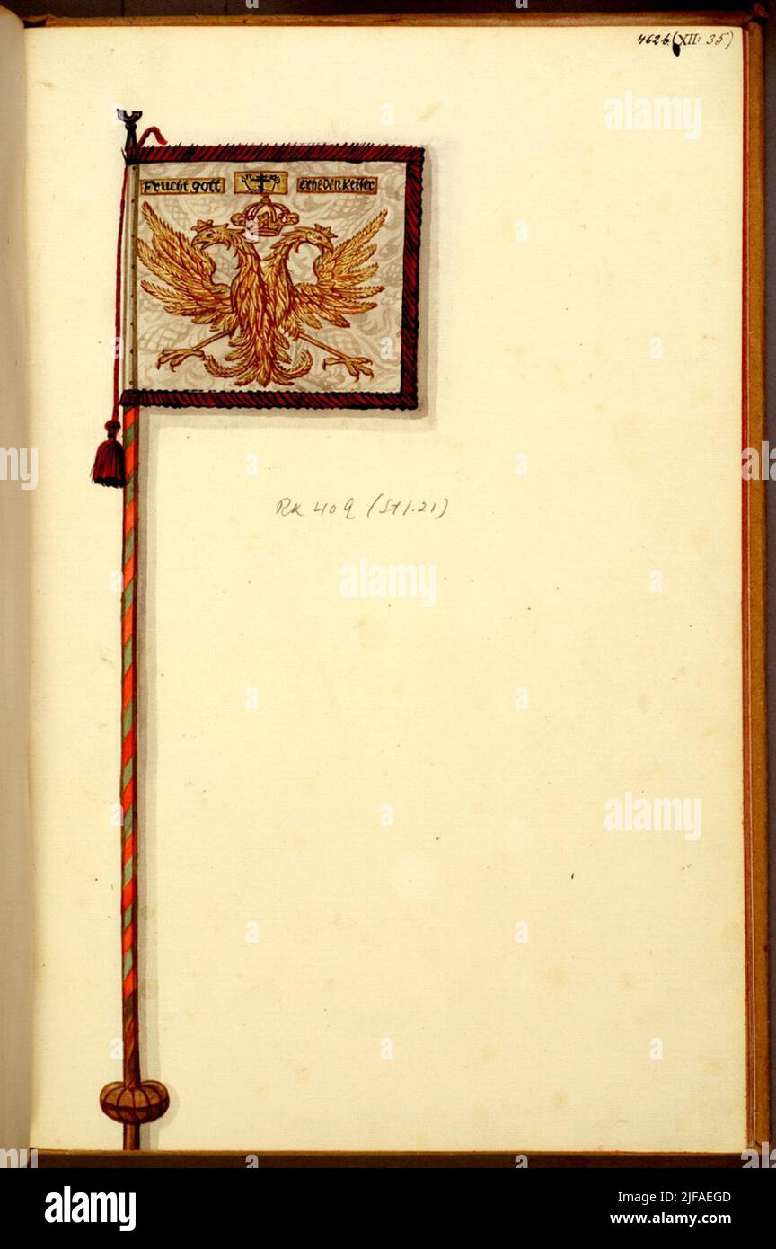 Department in gouache depicting field signs taken as a trophy of the ...