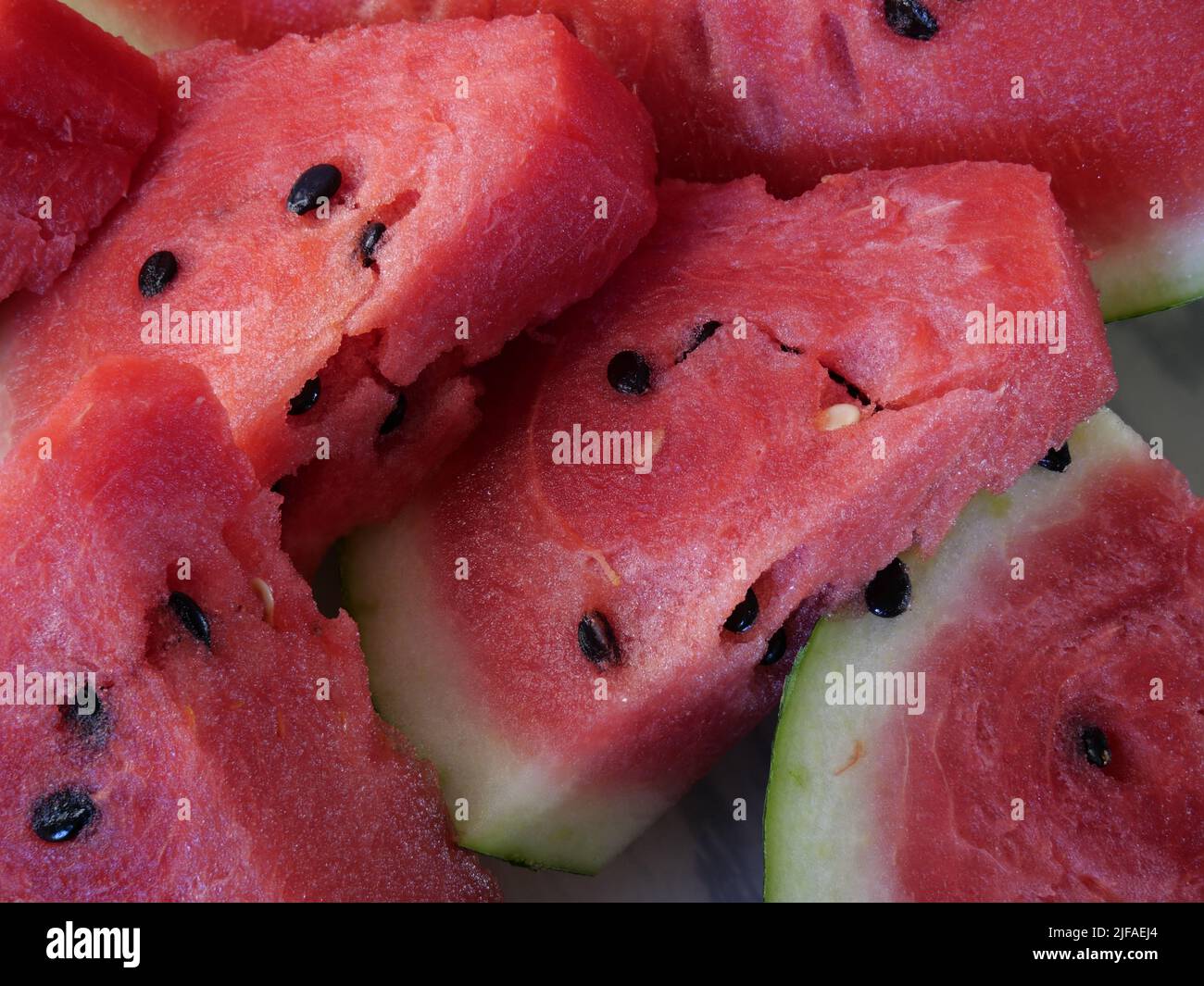 Watermelon served on slices chilled Stock Photo - Alamy