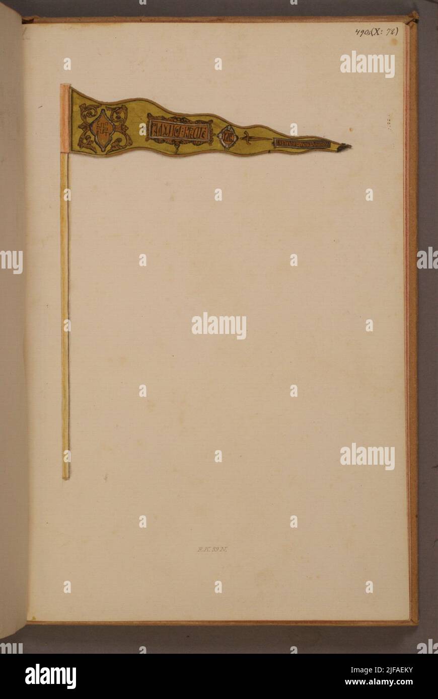 Department in gouache depicting field signs taken as a trophy of the ...