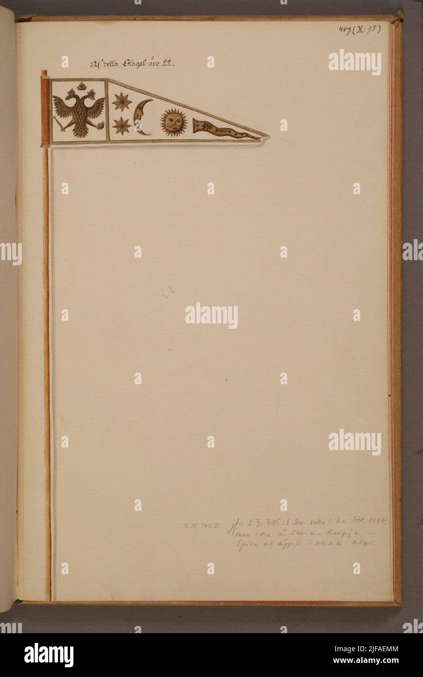 Department in gouache depicting field signs taken as a trophy of the ...